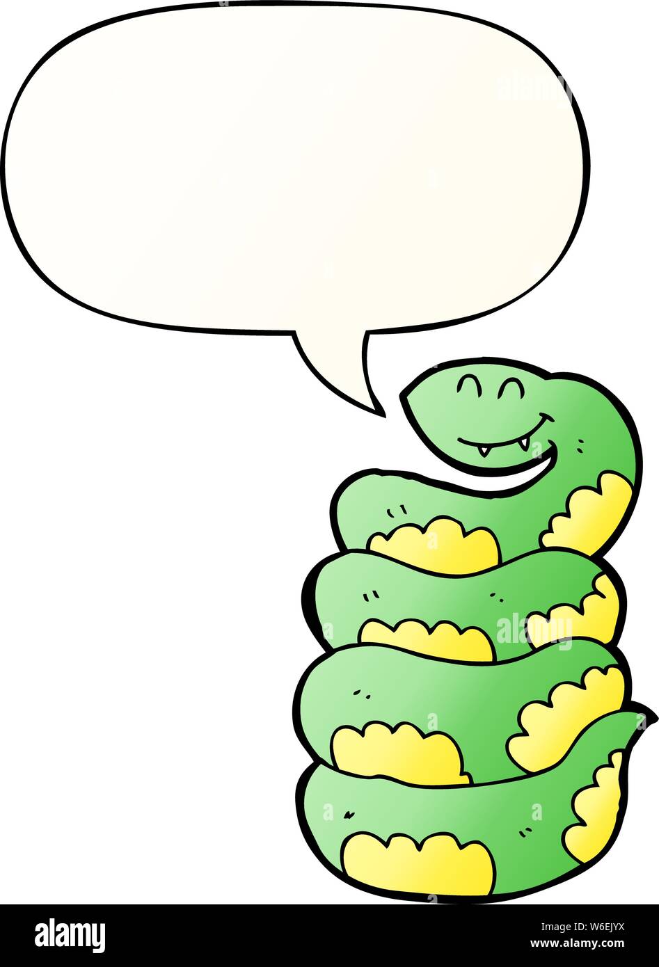 cartoon snake with speech bubble in smooth gradient style Stock Vector ...