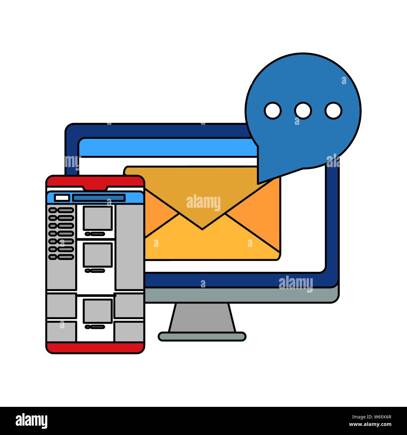 social media network chatting cartoon Stock Vector Image & Art - Alamy