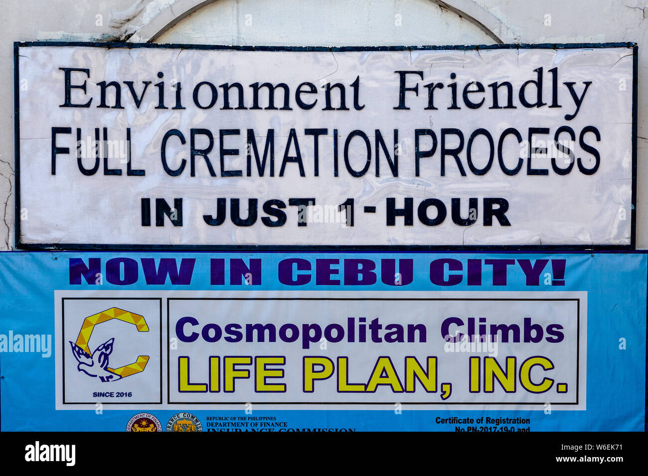 Cremation Sign, Cebu City, Cebu, The Philippines Stock Photo - Alamy