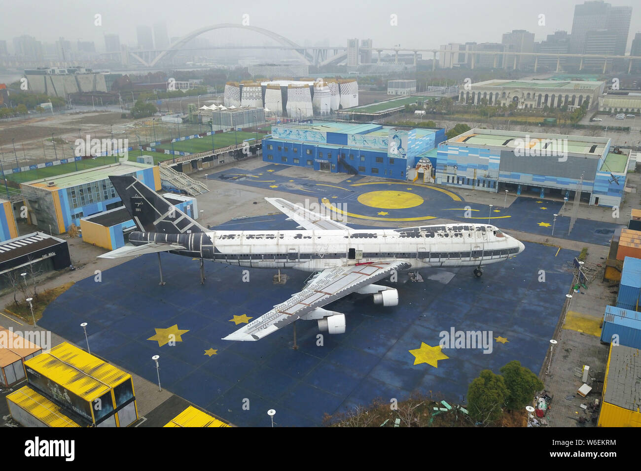 A Jumbo Jet Boeing 747 is pictured at the Aviator Theme Park in ...