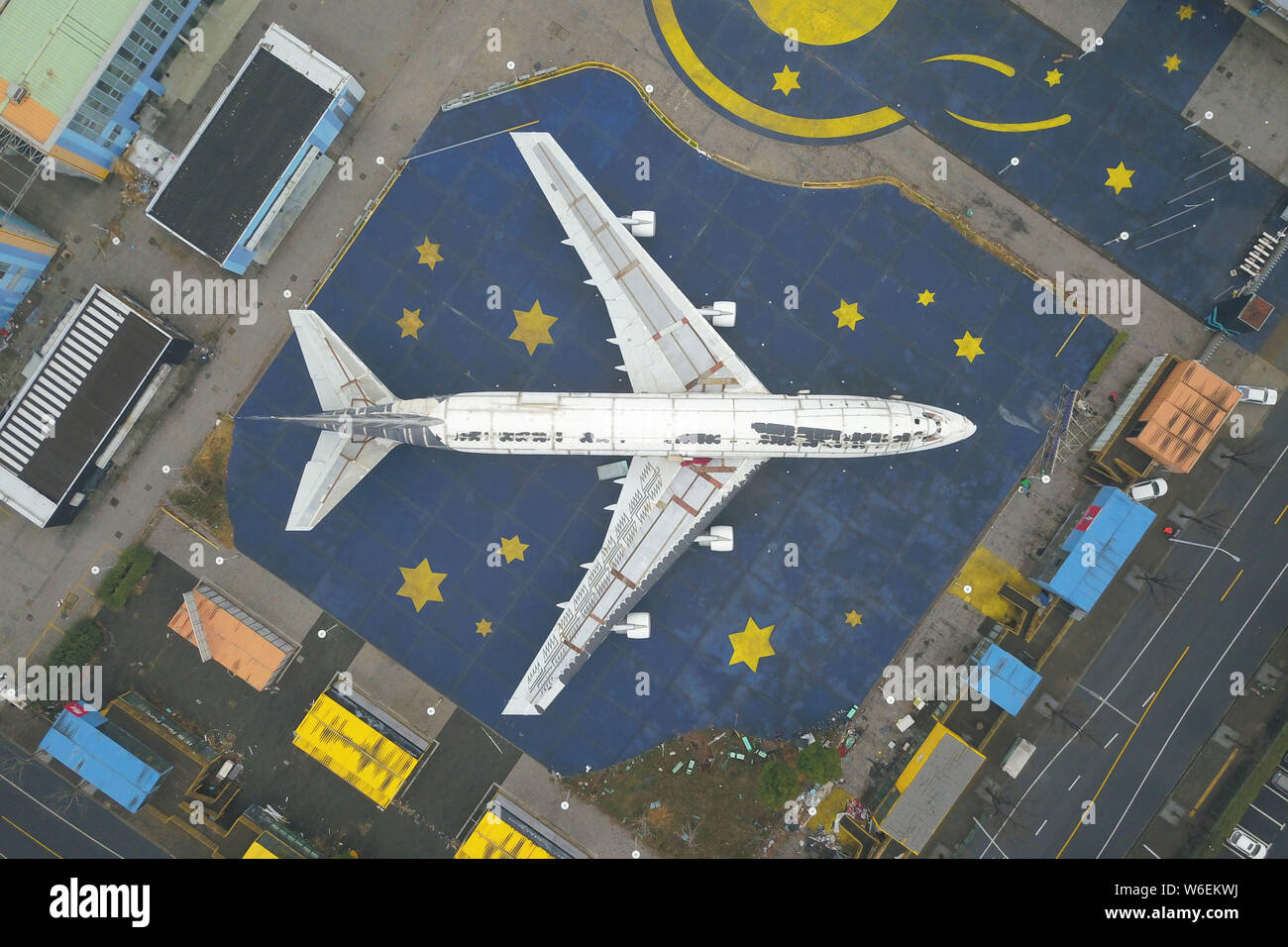 A Jumbo Jet Boeing 747 is pictured at the Aviator Theme Park in ...