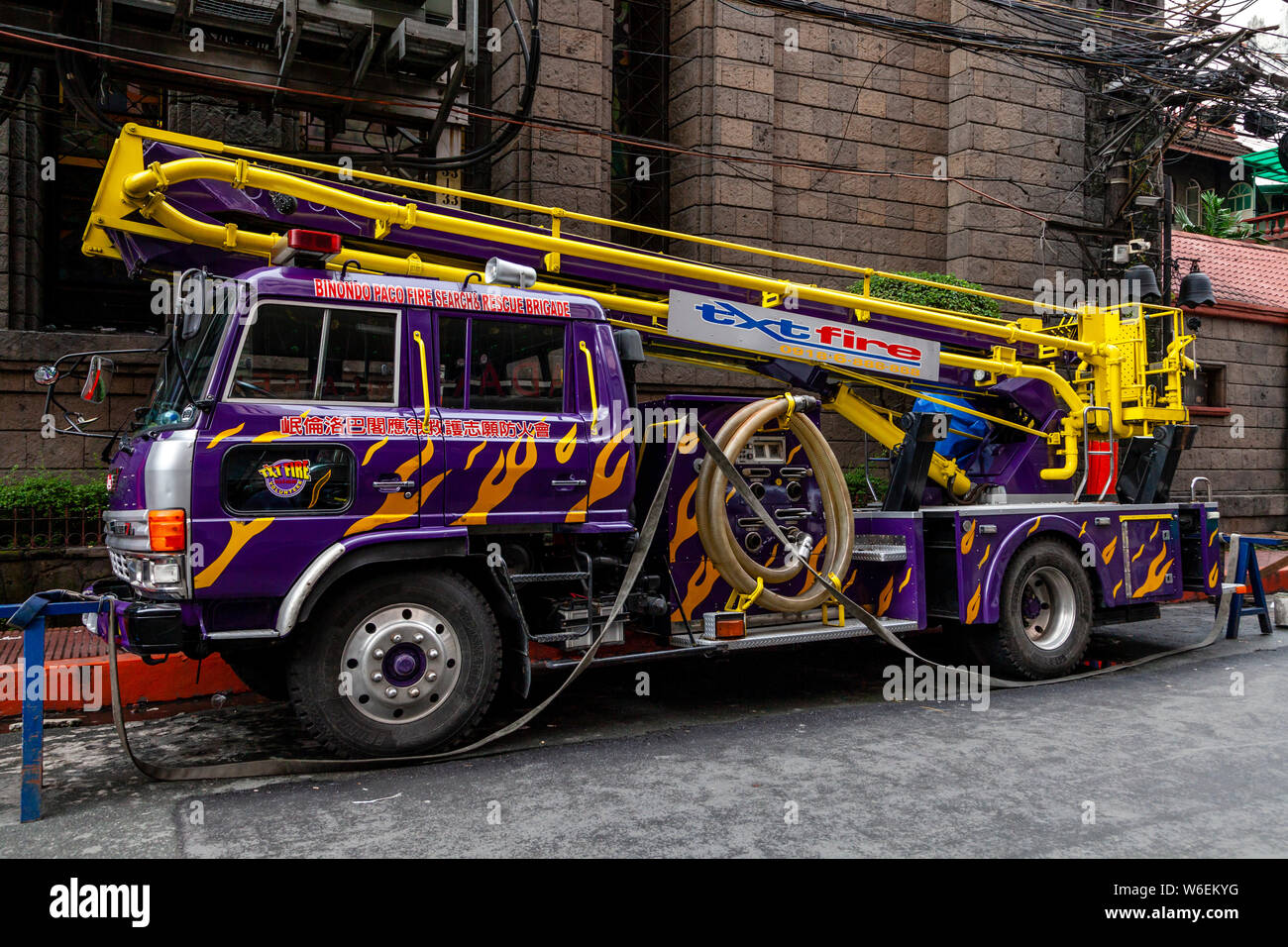 A Colourful Fire Truck, Chinatown, Manila, The Philippines Stock Photo ...