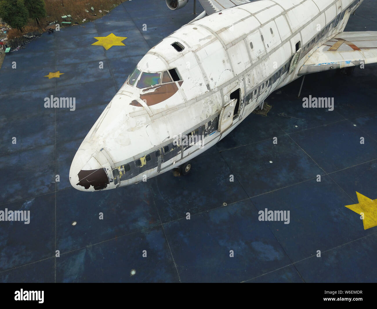 A Jumbo Jet Boeing 747 is pictured at the Aviator Theme Park in ...