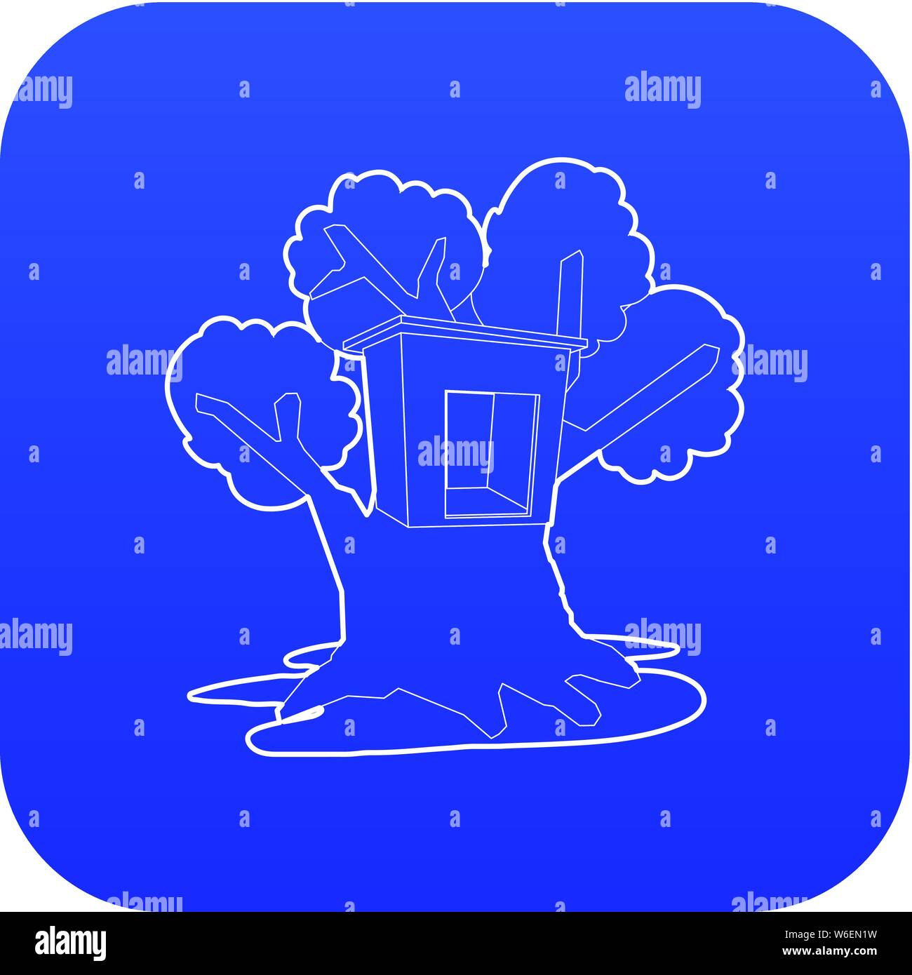 Tree house icon blue vector Stock Vector Image & Art - Alamy