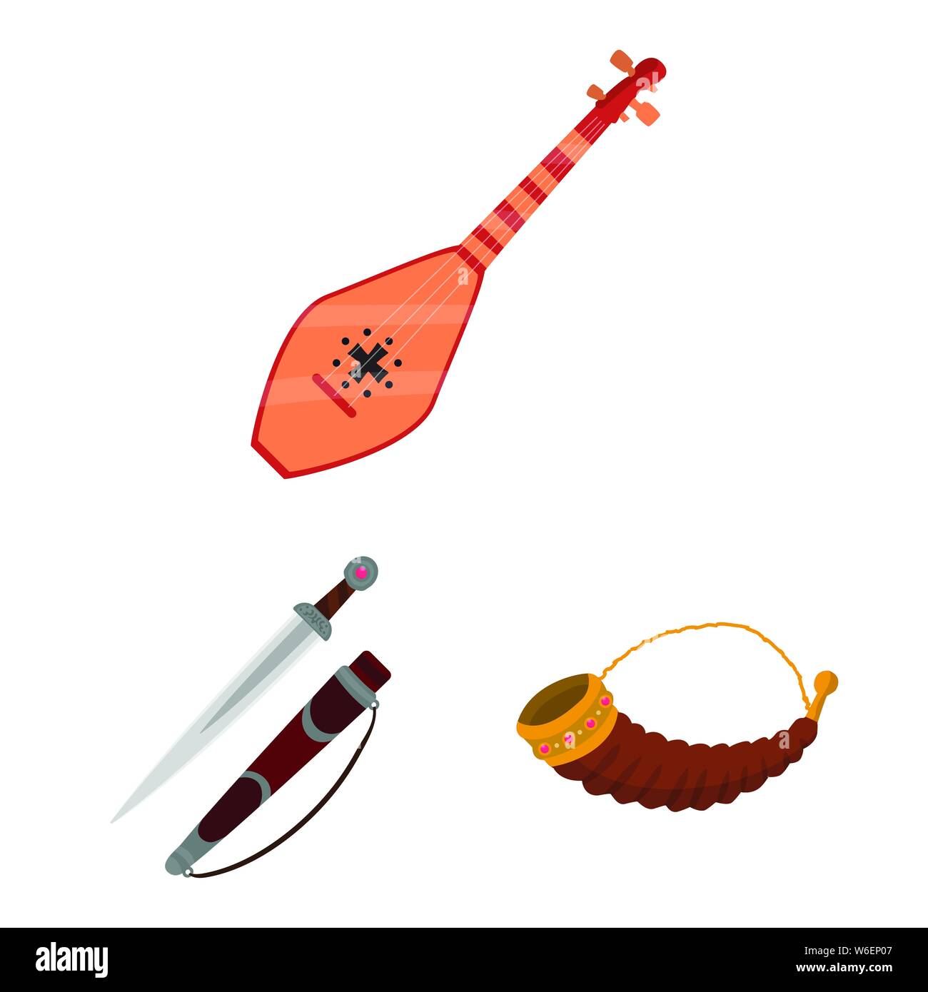 Isolated object of Caucasus and traditions icon. Collection of Caucasus ...