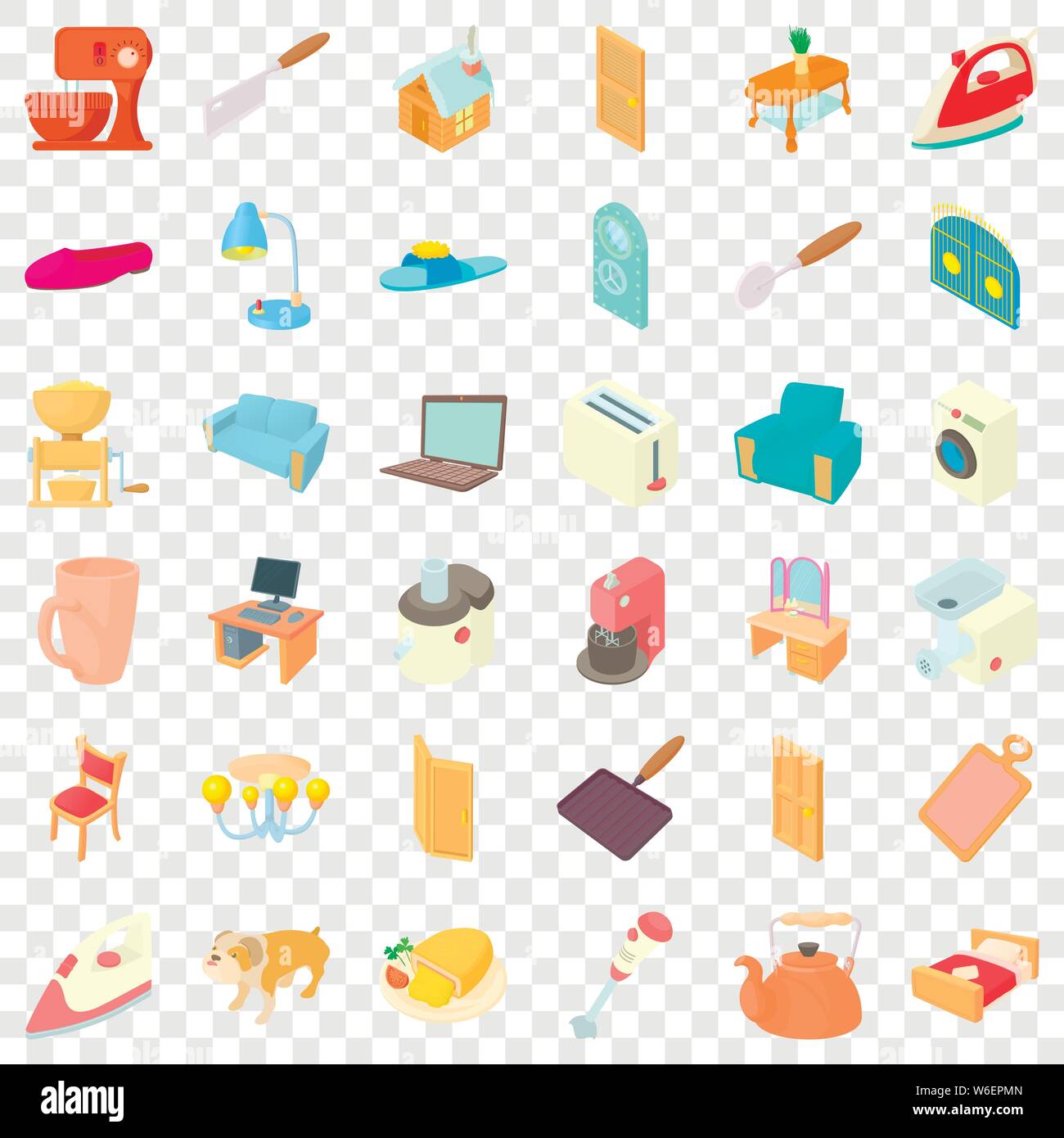 Grille icons set, cartoon style Stock Vector Image & Art - Alamy