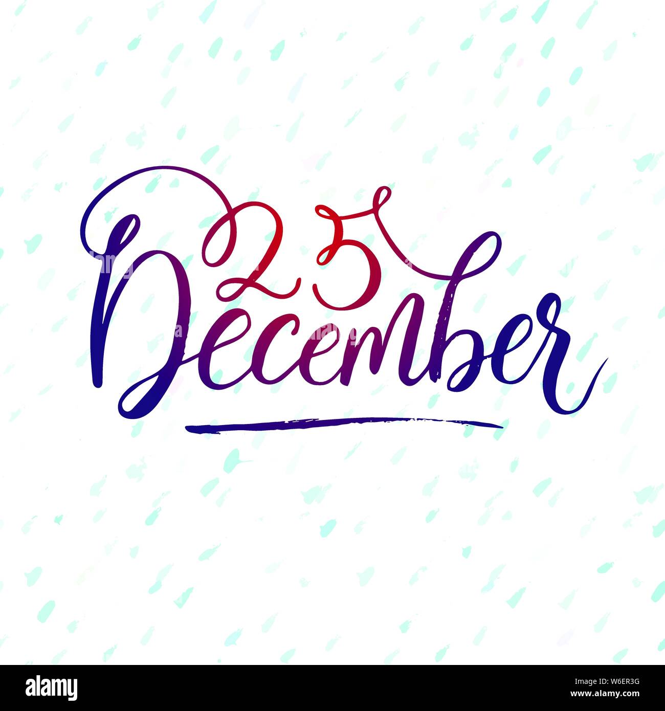 25 December. Brush lettering typography set. Handwriting text design ...