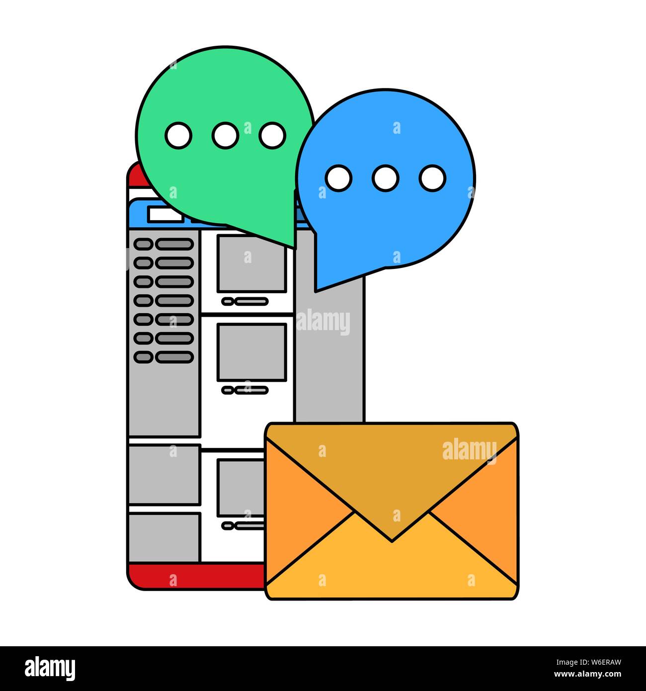 social media network chatting cartoon Stock Vector Image & Art - Alamy