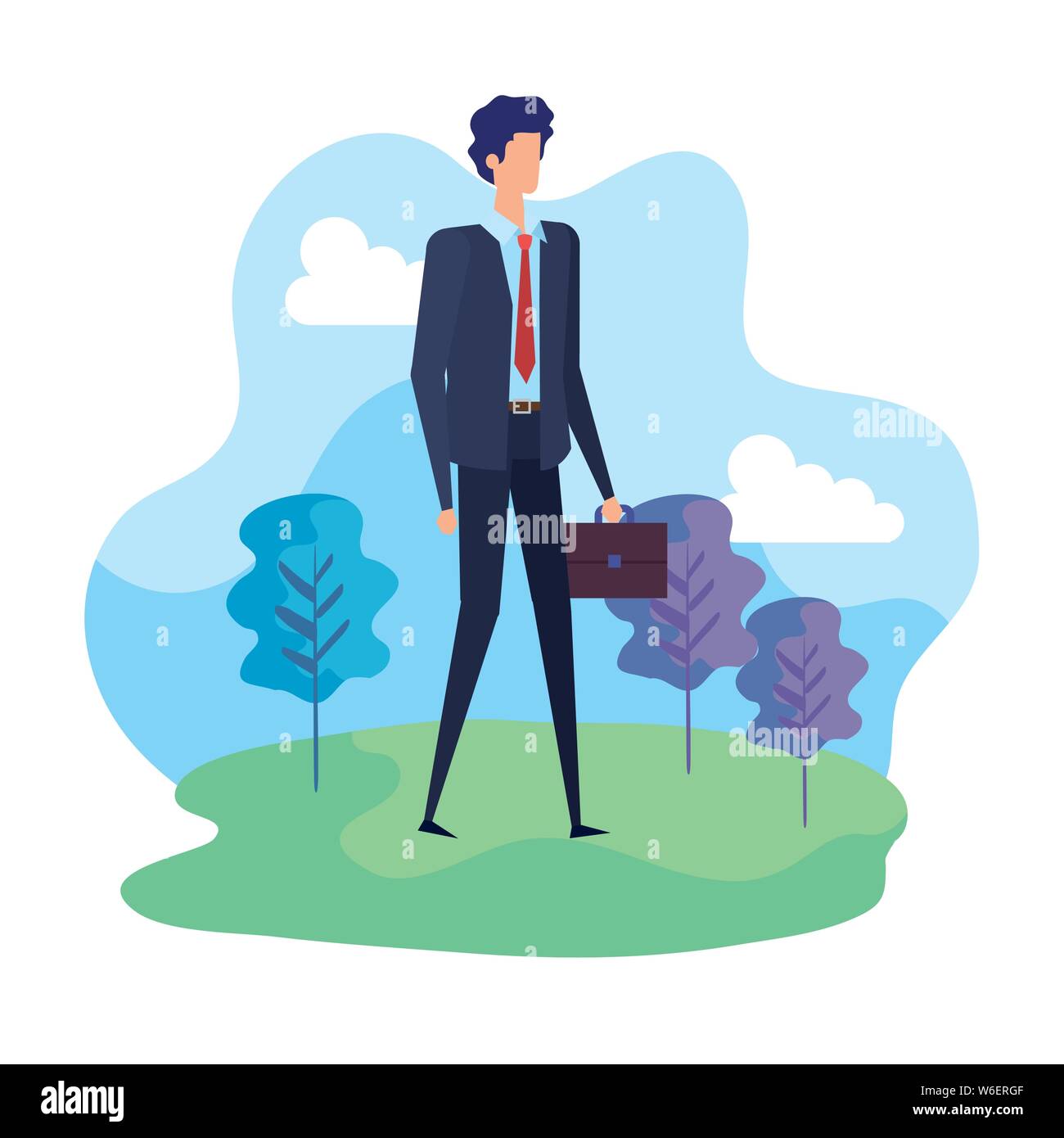 elegant businessman worker in the camp Stock Vector Image & Art - Alamy