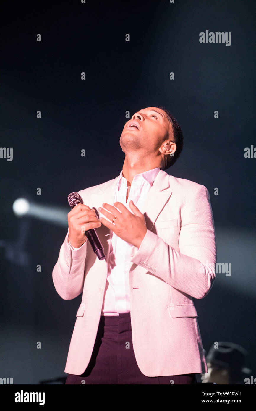 American singer, songwriter, musician and actor John Legend performs at ...