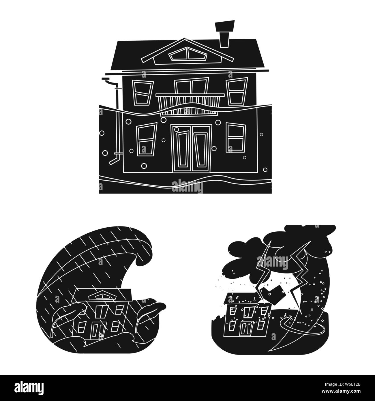 Isolated object of calamity and crash logo. Collection of calamity and ...