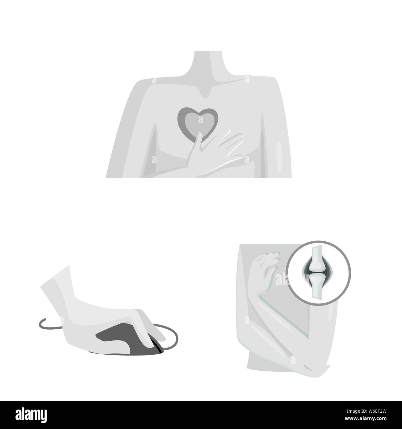 Isolated object of suffering and injury symbol. Set of suffering and ...