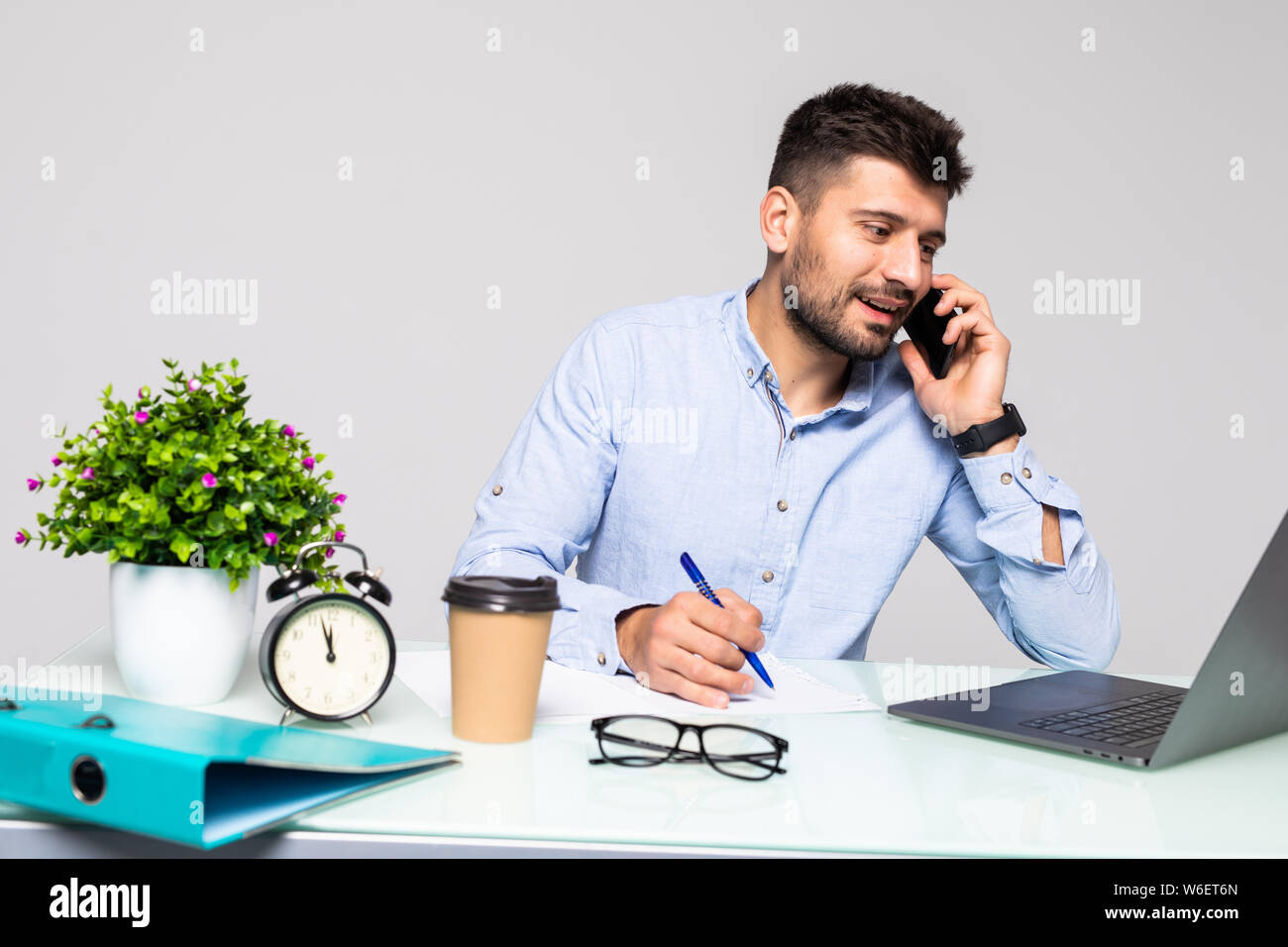 business, people, communication and technology concept - businessman ...