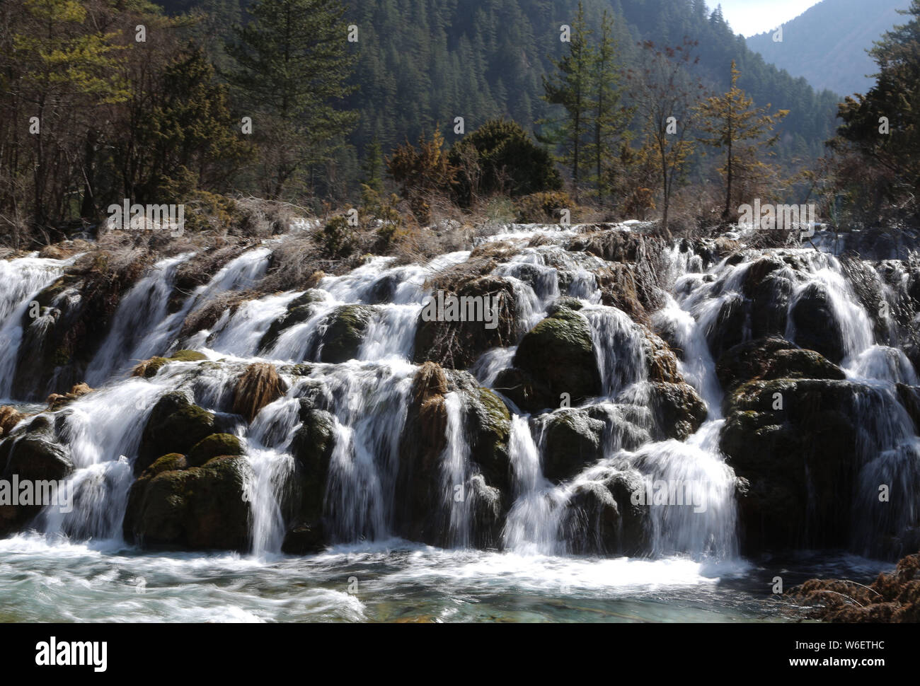 Landscape of the Two Dragon Waterfall, a new tourist attraction ...