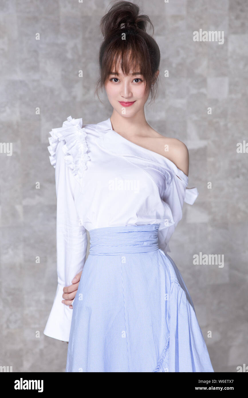 Chinese actress Lan Yingying poses for portrait photos during an ...
