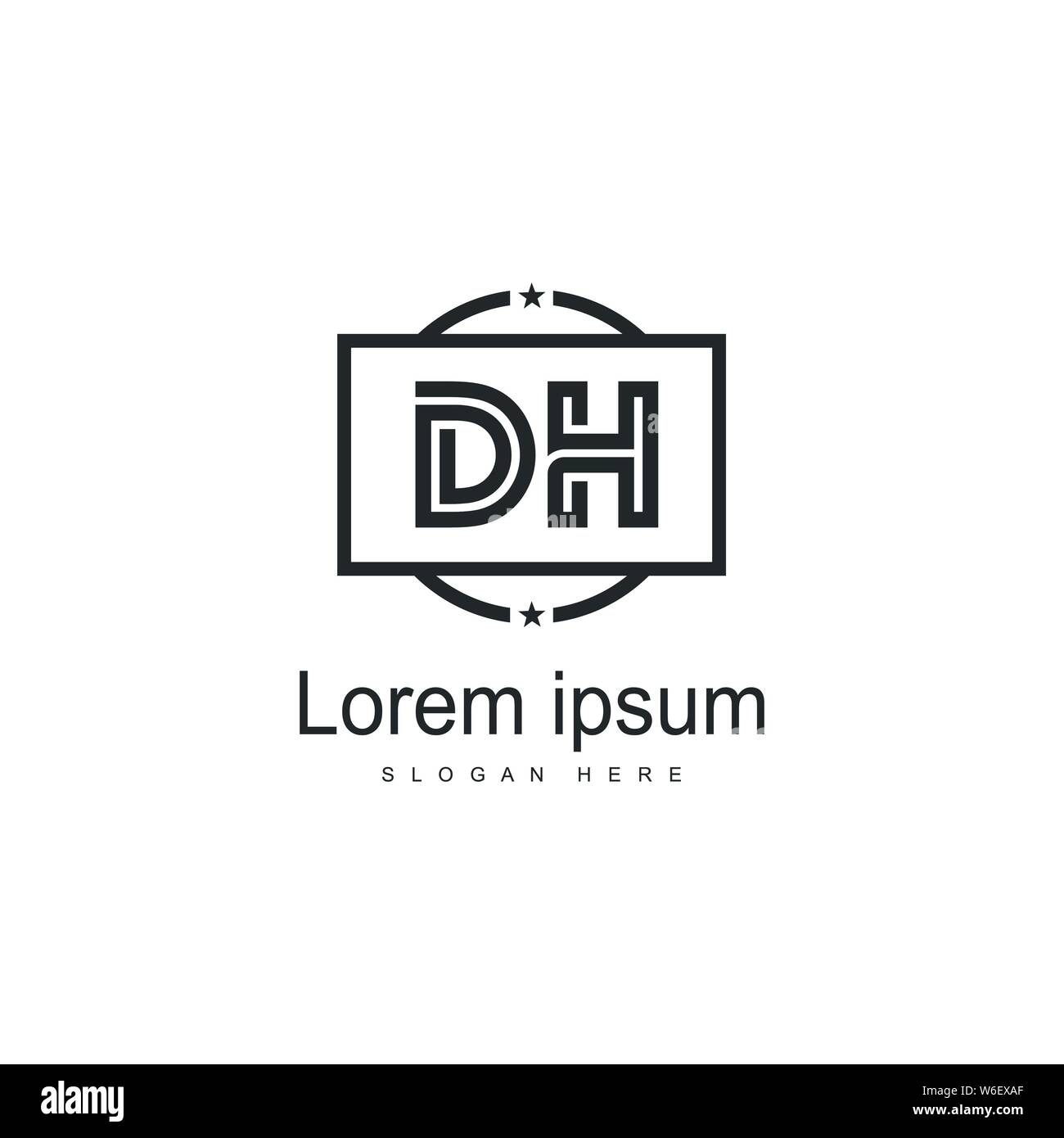 DH Letter Logo Design. Creative Modern DH Letters Icon Illustration ...