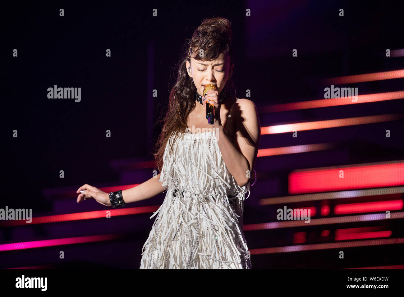 Japanese singer Namie Amuro performs during her final tour concert ...