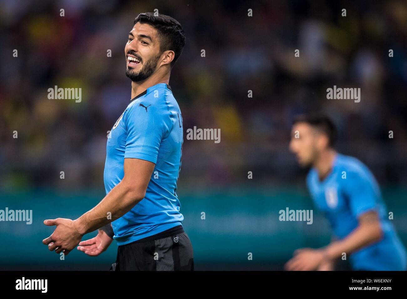 Luis Suarez of Uruguay national football team celebrates after scoring ...