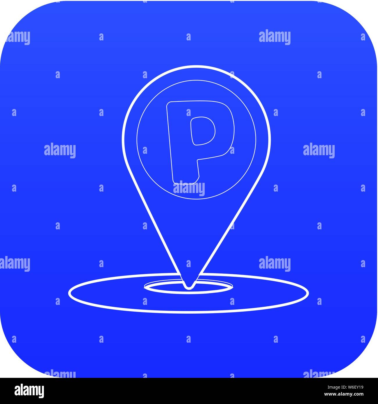 Map pointer with car parking sign icon blue vector Stock Vector Image ...