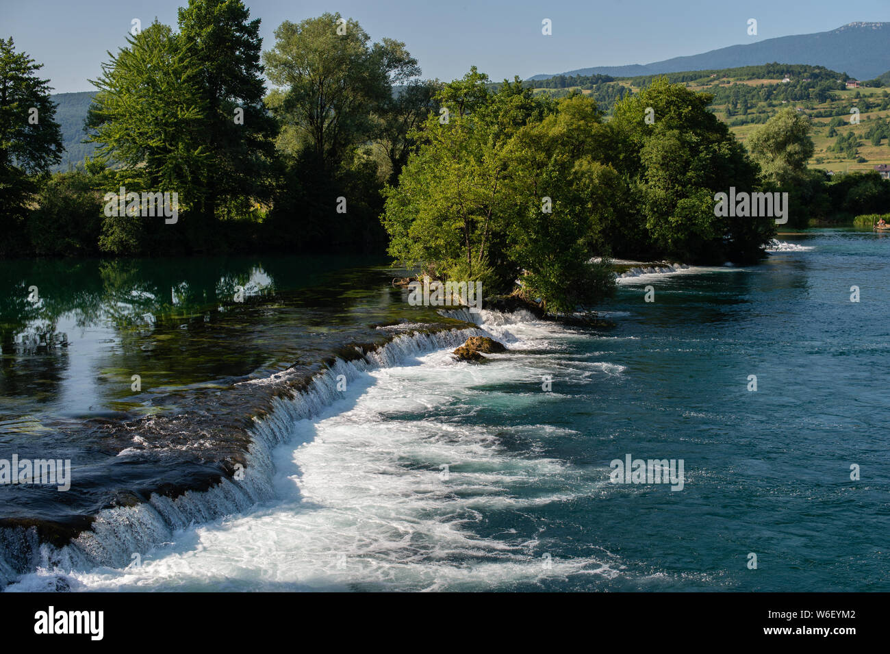 Waterfall on the Una River, Una National Park, Bihac, Bosnia and ...