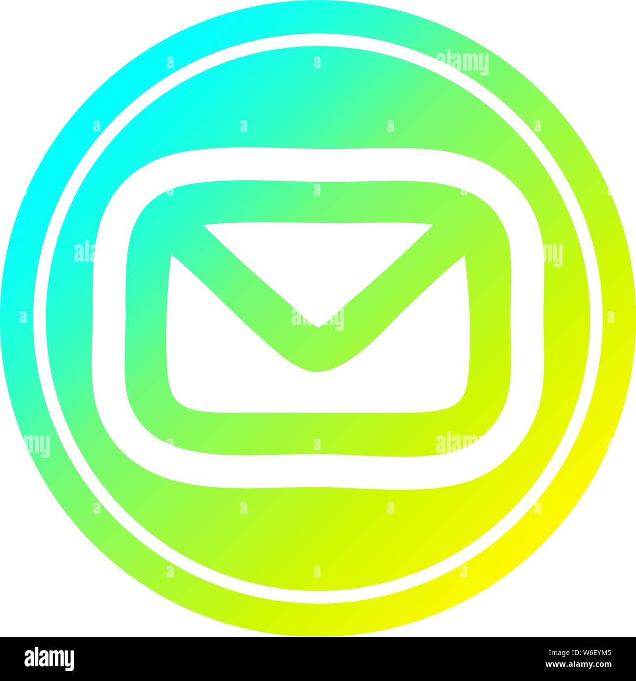 envelope letter circular icon with cool gradient finish Stock Vector ...