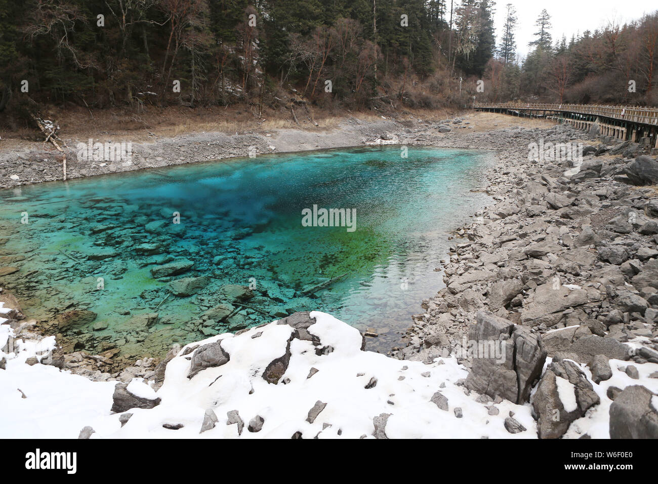 Landscape of the Five-Color Pond at Jiuzhaigou Valley Scenic Area in ...