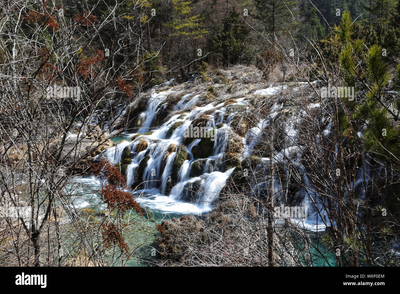 Landscape of the Two Dragon Waterfall, a new tourist attraction ...