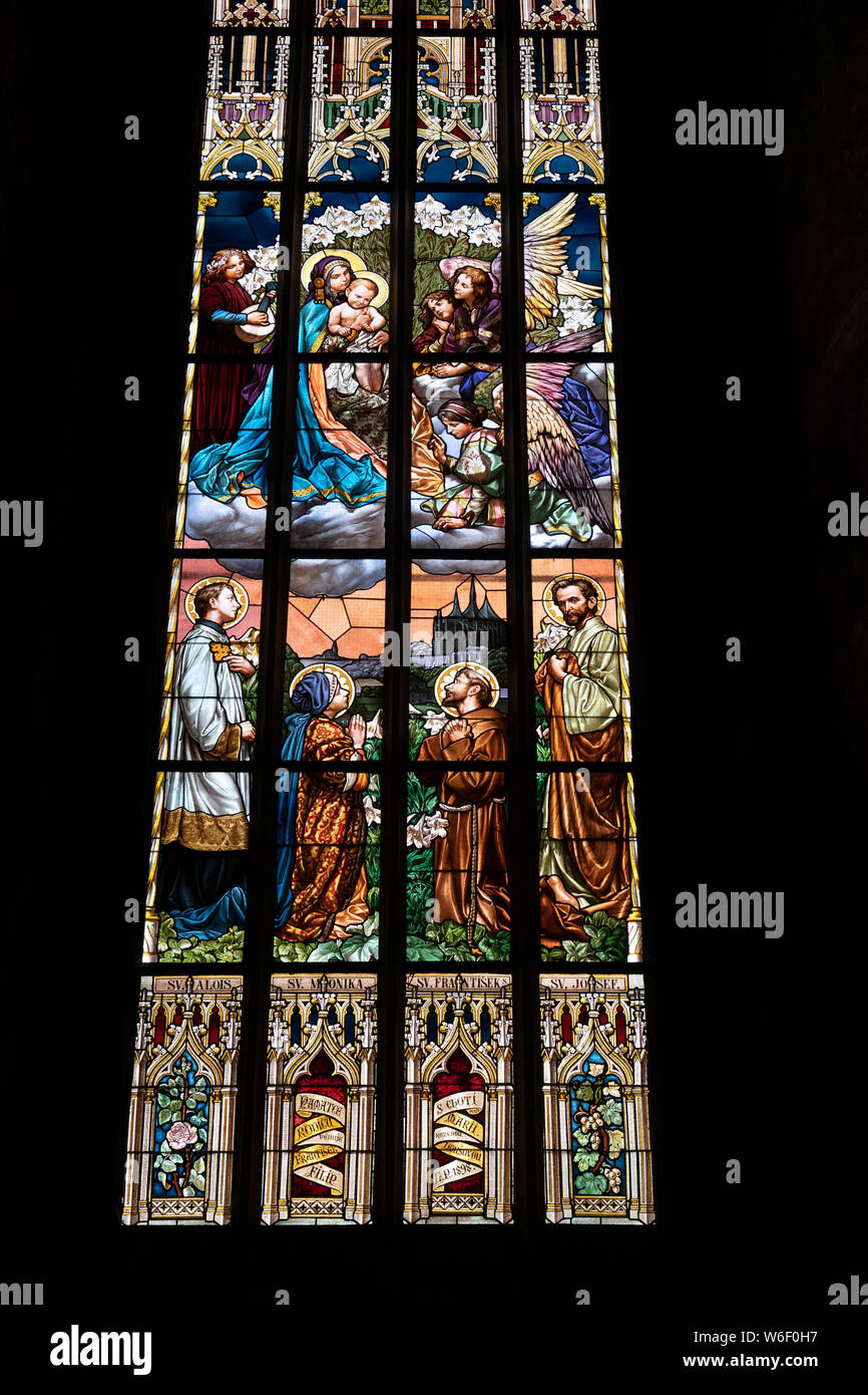 window glass mucha liberty style of kutna hora dome saint barbara ...