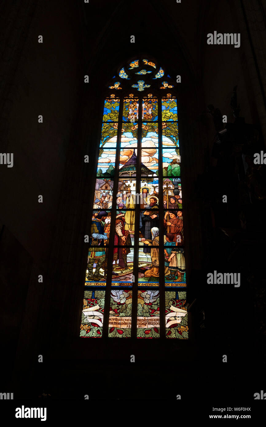 window glass mucha liberty style of kutna hora dome saint barbara ...