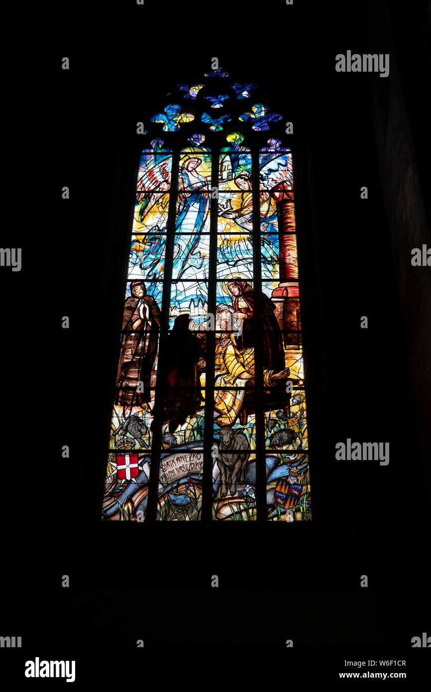 window glass mucha liberty style of kutna hora dome saint barbara ...