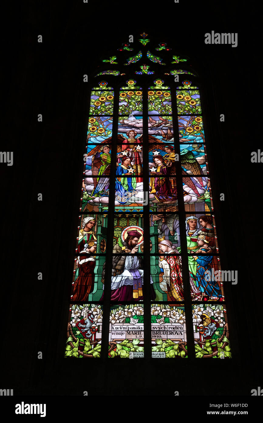 window glass mucha liberty style of kutna hora dome saint barbara ...