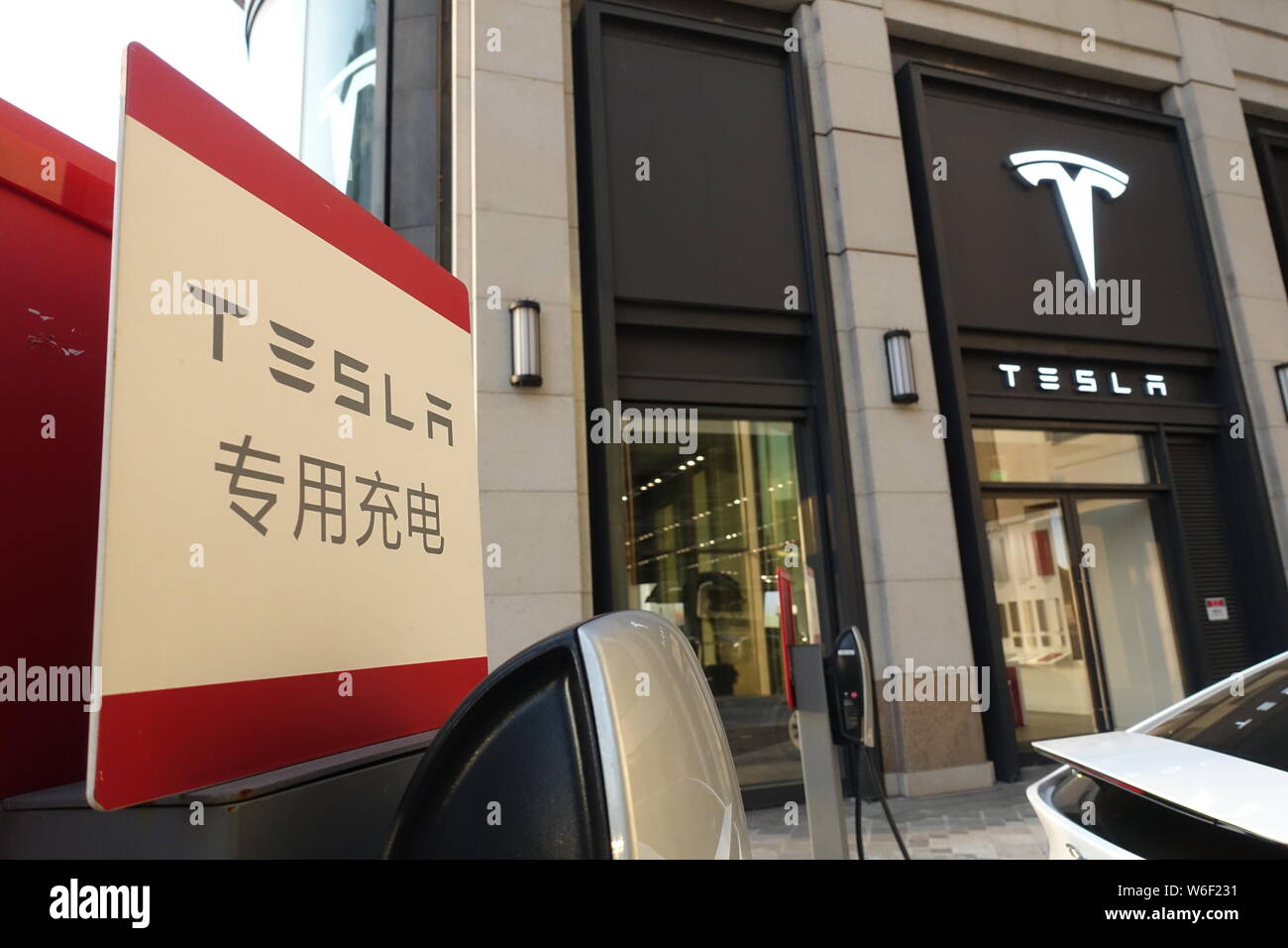 --FILE--View of a dealership store of Tesla in Shanghai, China, 16 ...