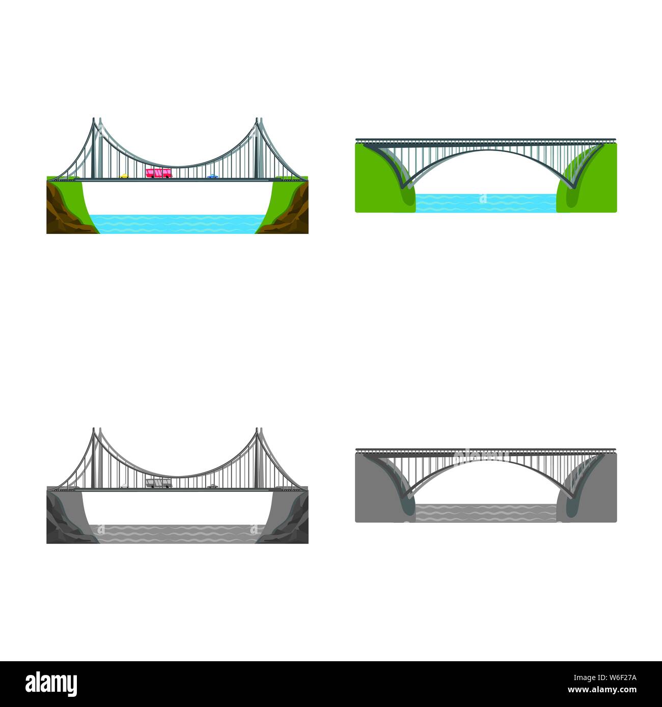 Vector illustration of connection and design symbol. Set of connection ...