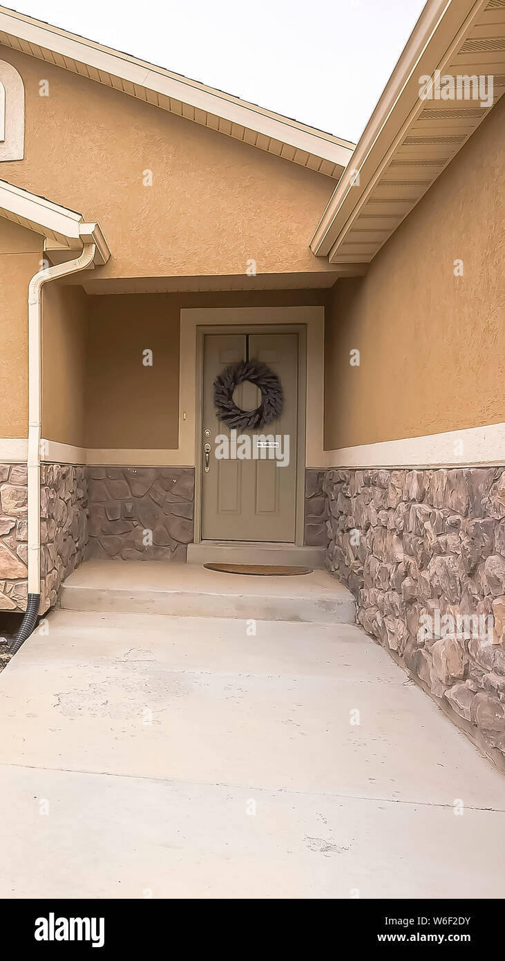 Vertical frame Pathway lined with bollard lights and leading to the ...