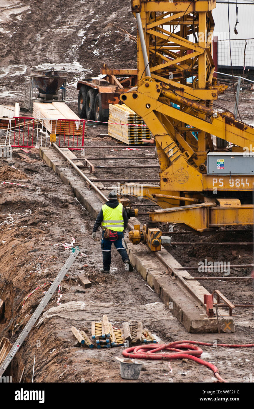 Construction site with construction crane hi-res stock photography and ...