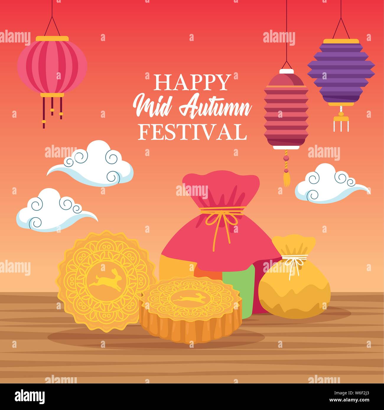 mid autumn chinese festival cartoon Stock Vector Image & Art - Alamy