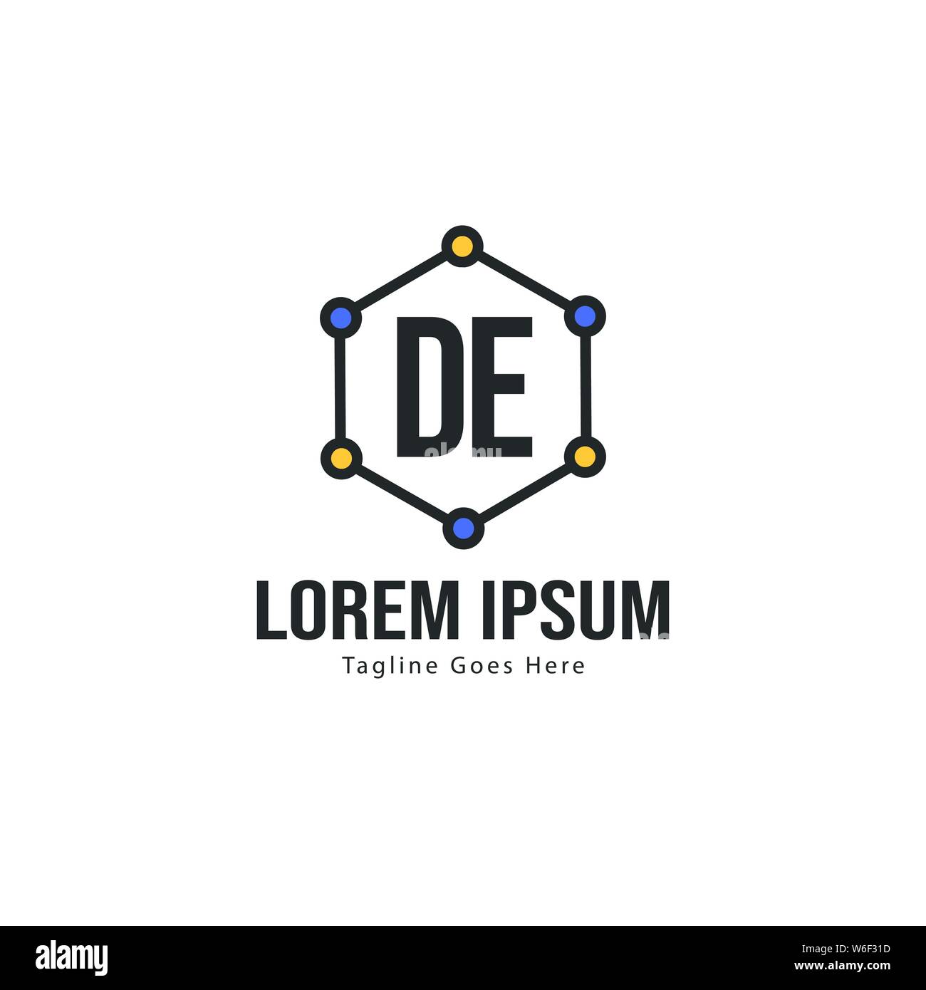 DE Letter Logo Design. Creative Modern DE Letters Icon Illustration ...