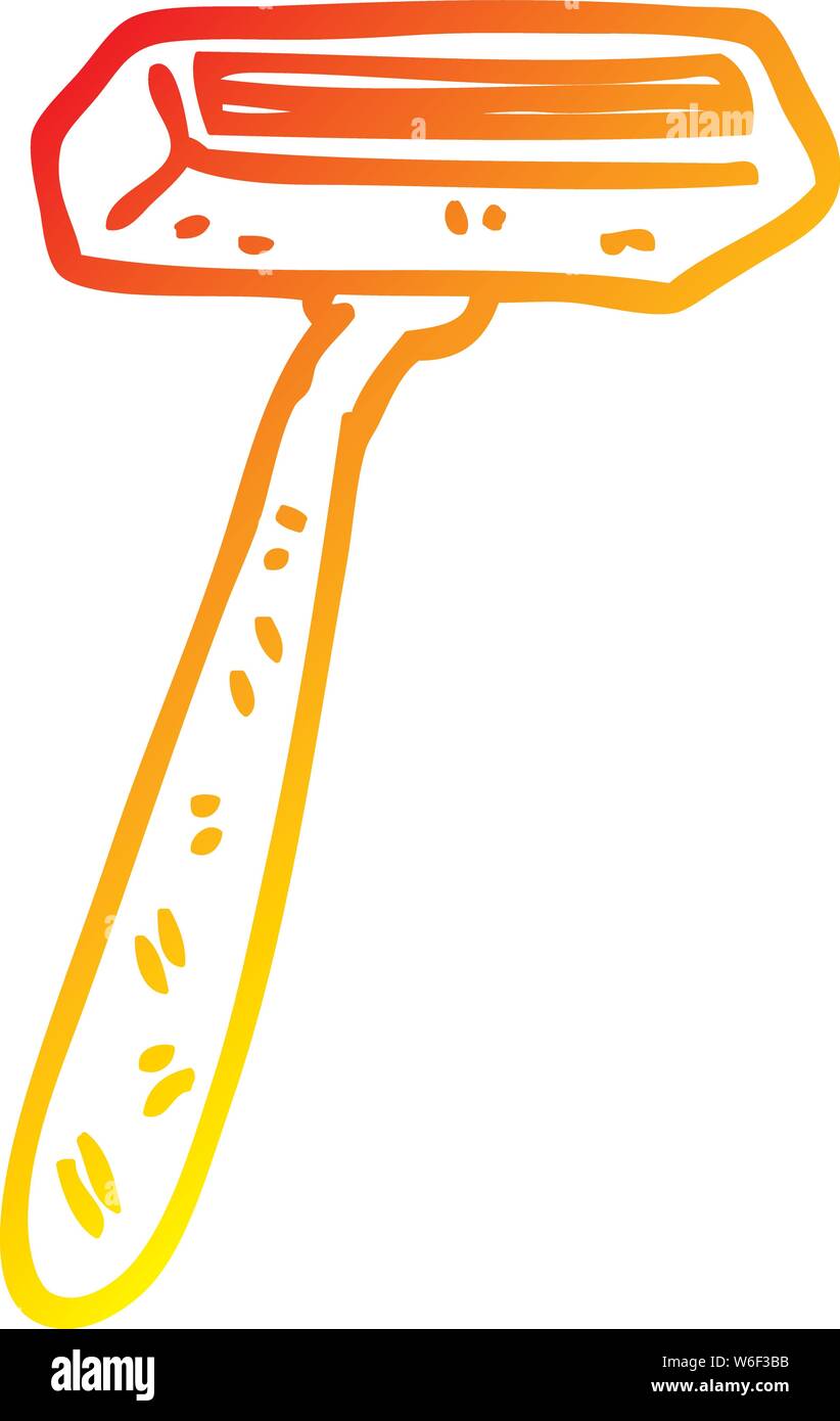 warm gradient line drawing of a cartoon disposable razor Stock Vector ...