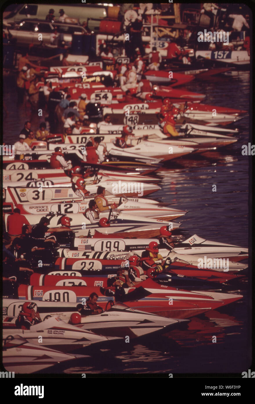 AT THE START OF ANNUAL OUTBOARD WORLD CHAMPIONSHIP BOAT RACE ON LAKE ...