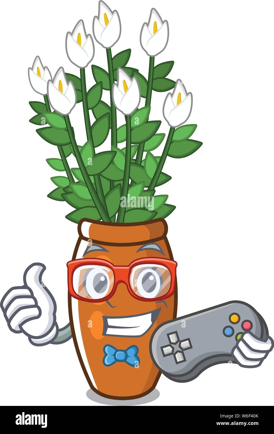 Gamer peace lily with the character shape Stock Vector Image & Art - Alamy