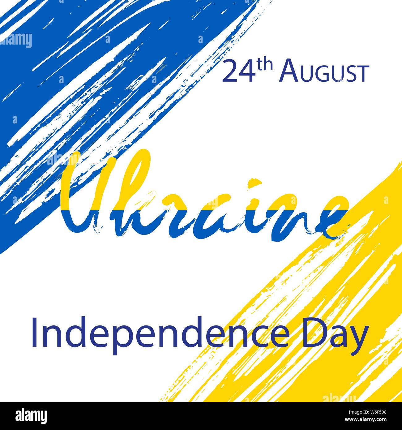 Grunge brush stroke with Ukraine national flag. Design of a symbol ...