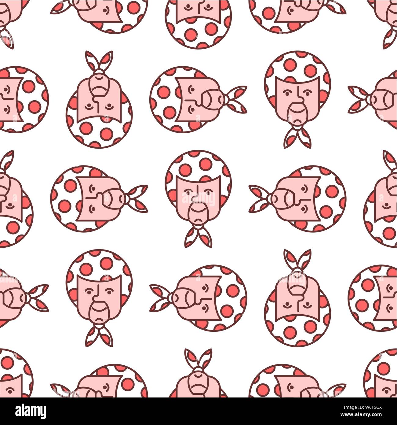 Angry Grandma pattern seamless. Evil grandmother background ...