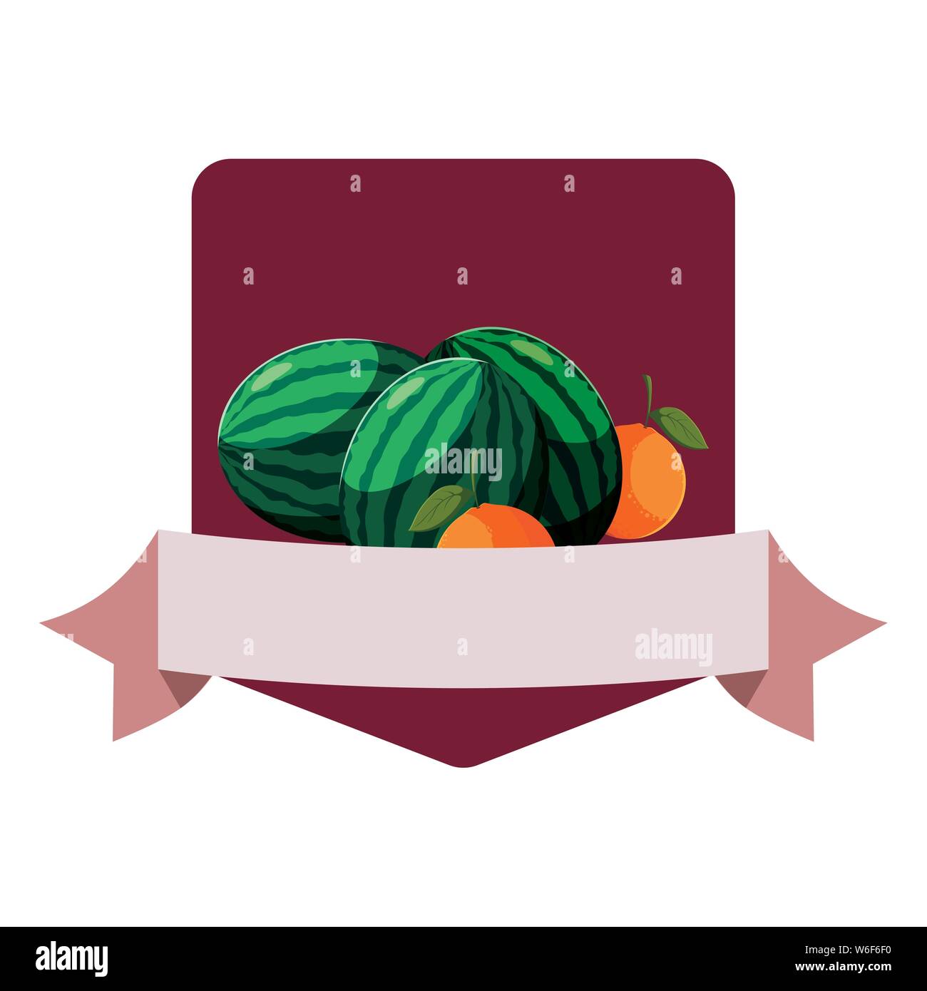 watermelon orange fresh fruits and vegetables vector illustration Stock ...