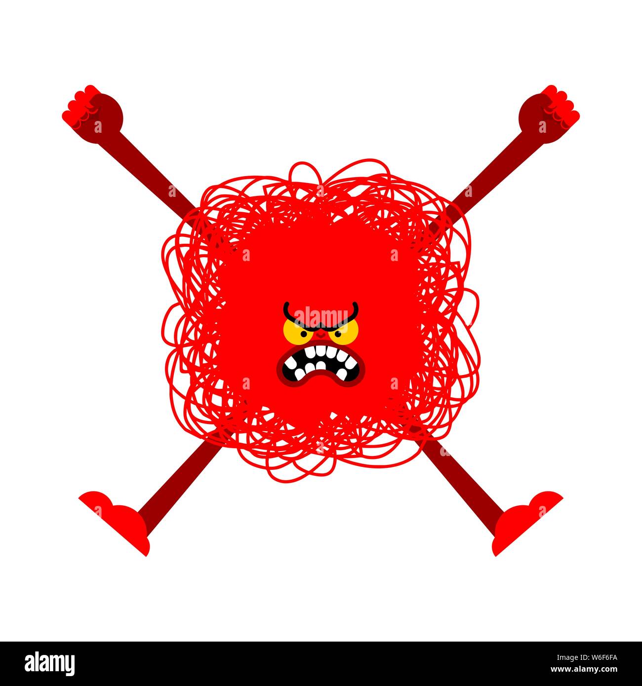 Anger red face. Evil sign. Vector illustration Stock Vector Image & Art ...