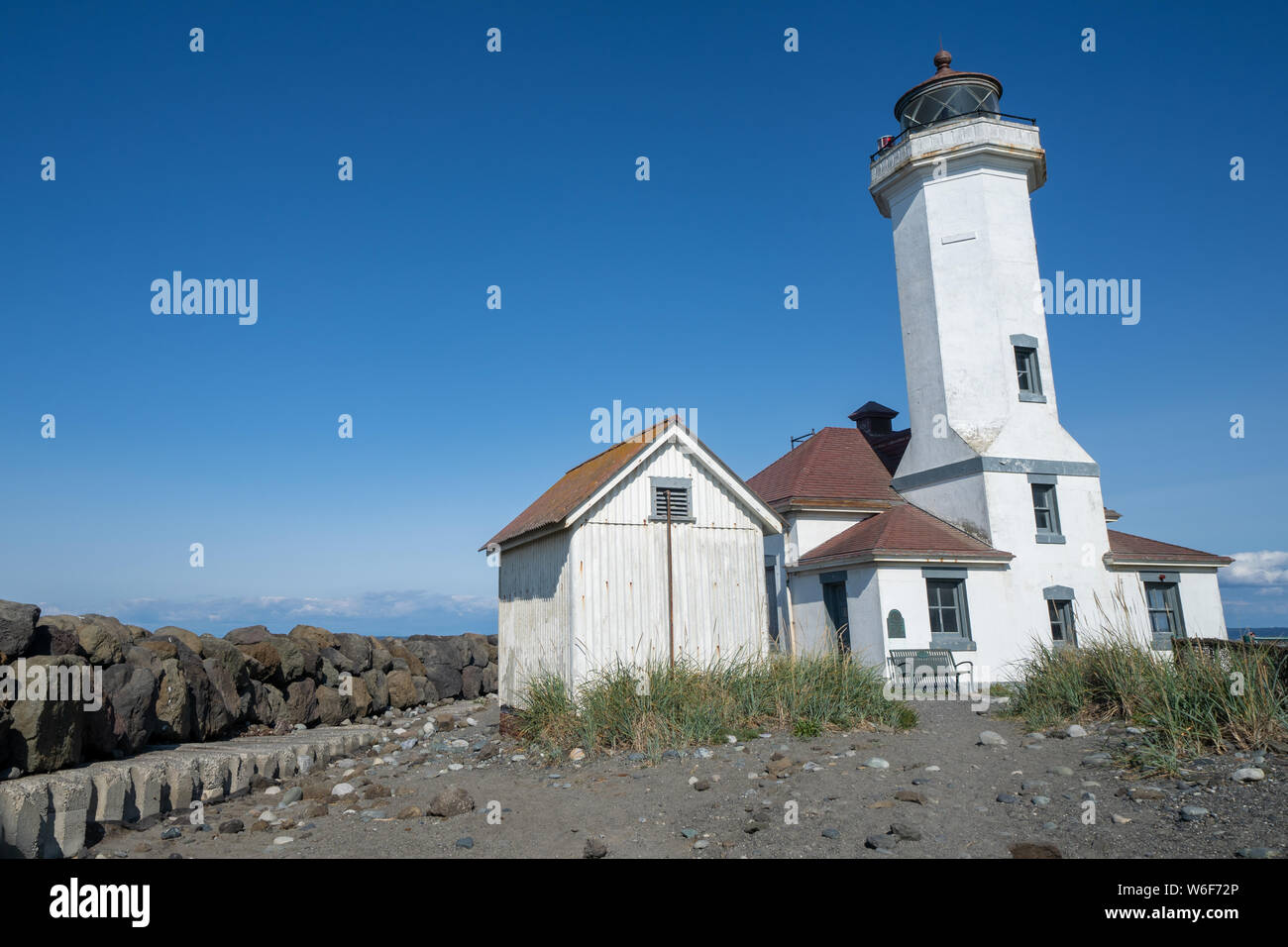 Point Wilson Lighthouse in Fort Worden State Park in Washington State ...