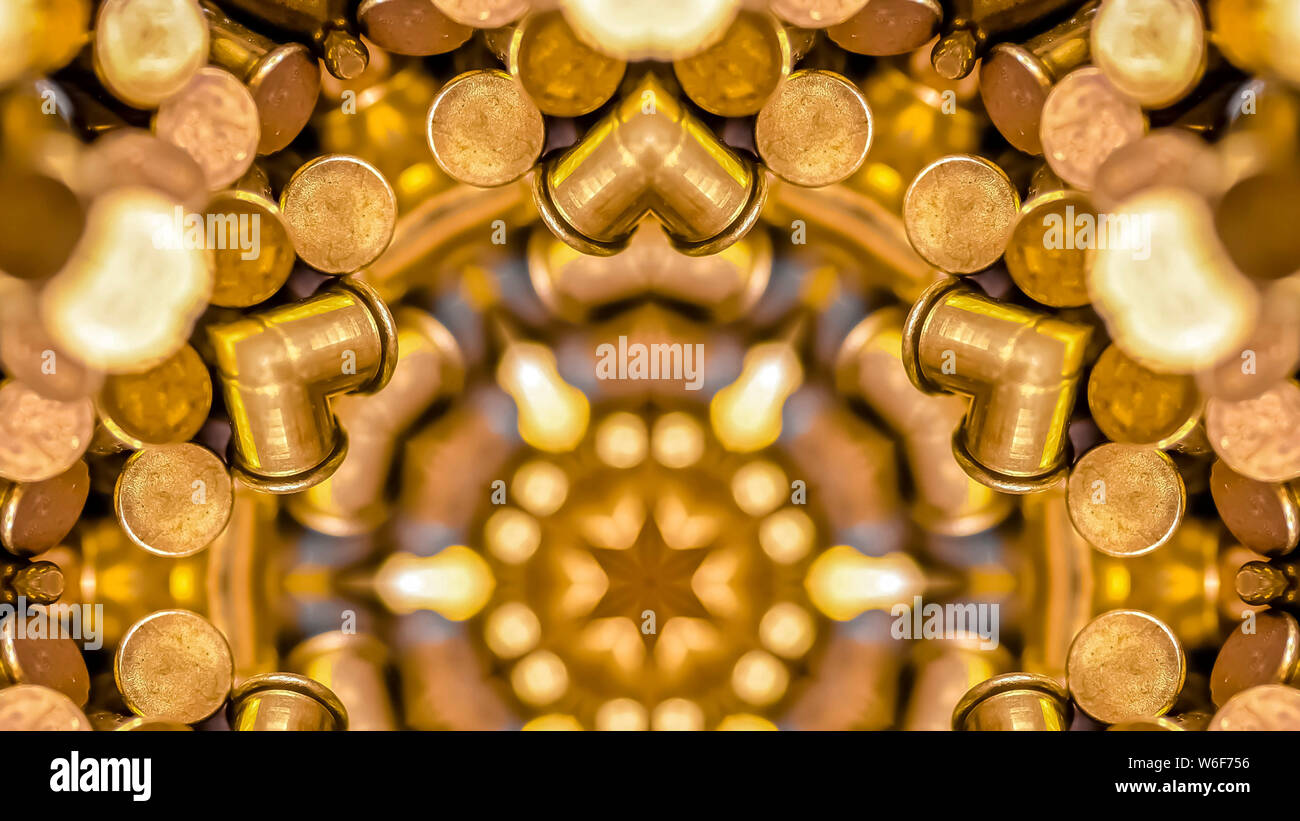 Panorama frame Bullets made into a star shaped fractal ball Stock Photo ...