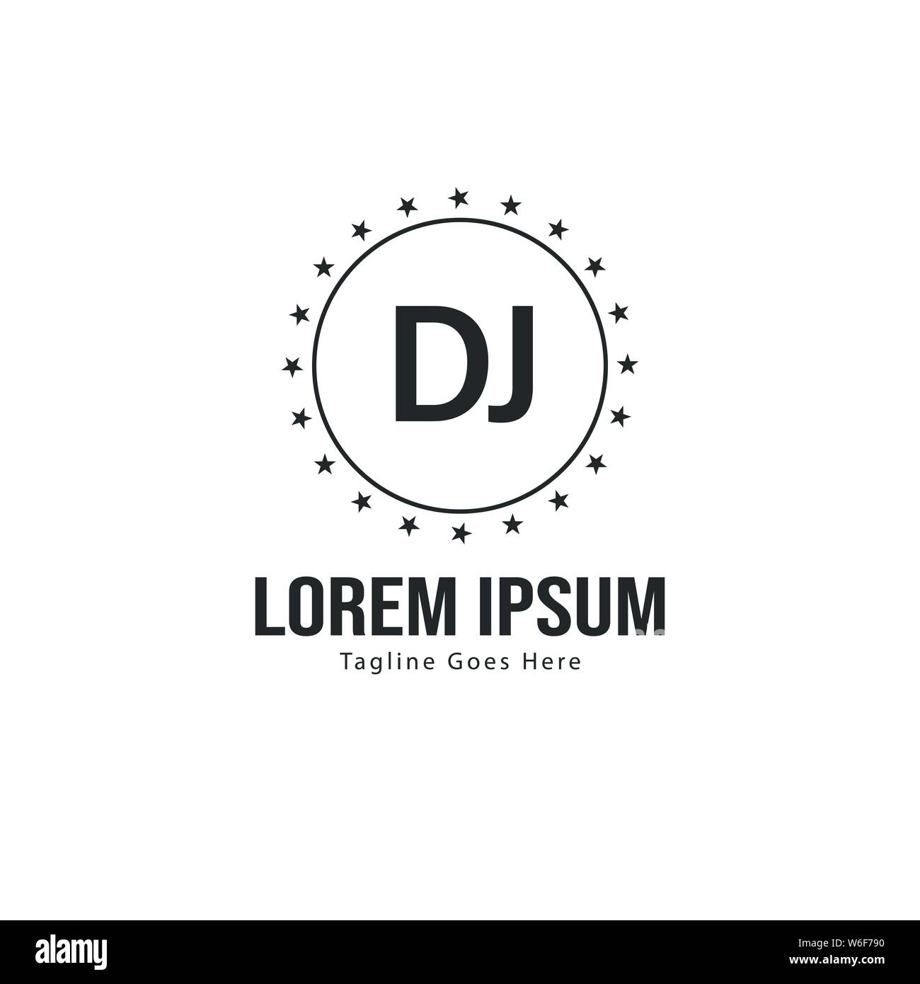 DJ Letter Logo Design. Creative Modern DJ Letters Icon Illustration ...