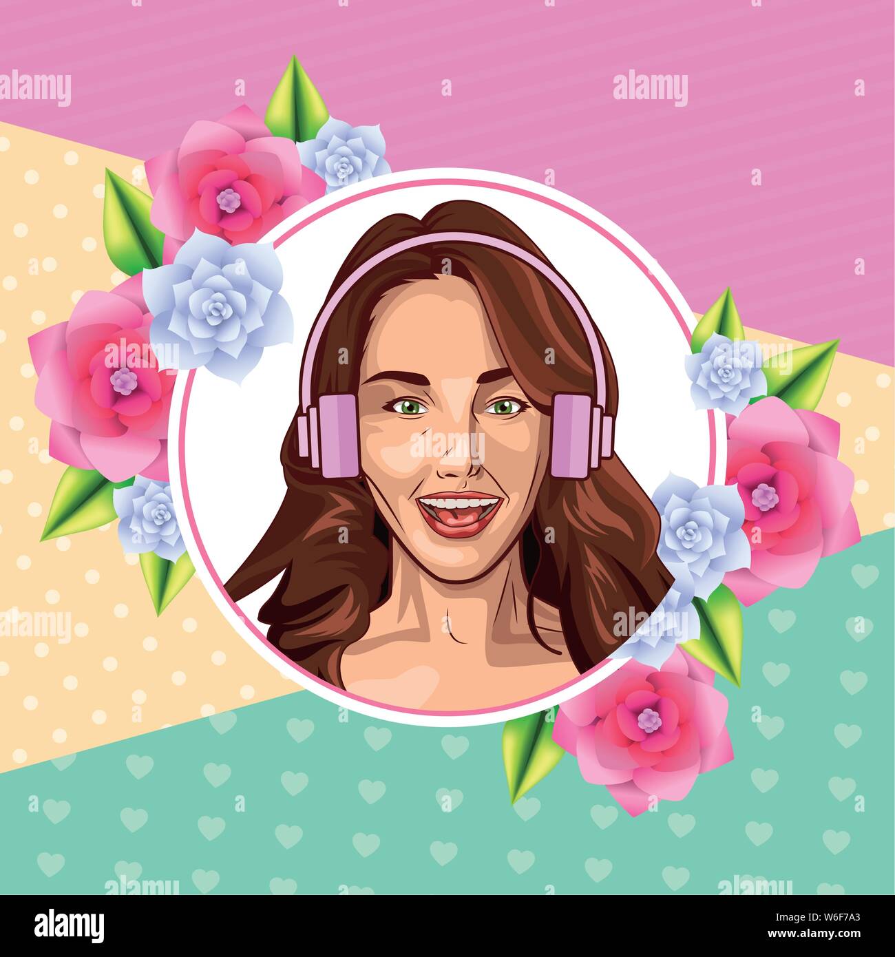 Pop art beautiful woman face smiling Stock Vector Image & Art - Alamy