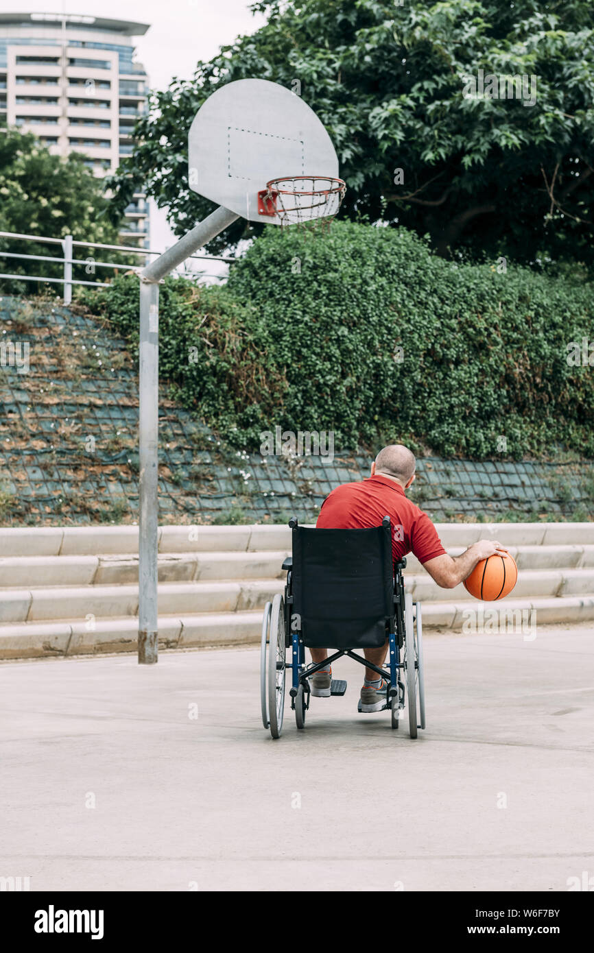 Sports playing active disabled basketball court wheelchair hi-res stock ...