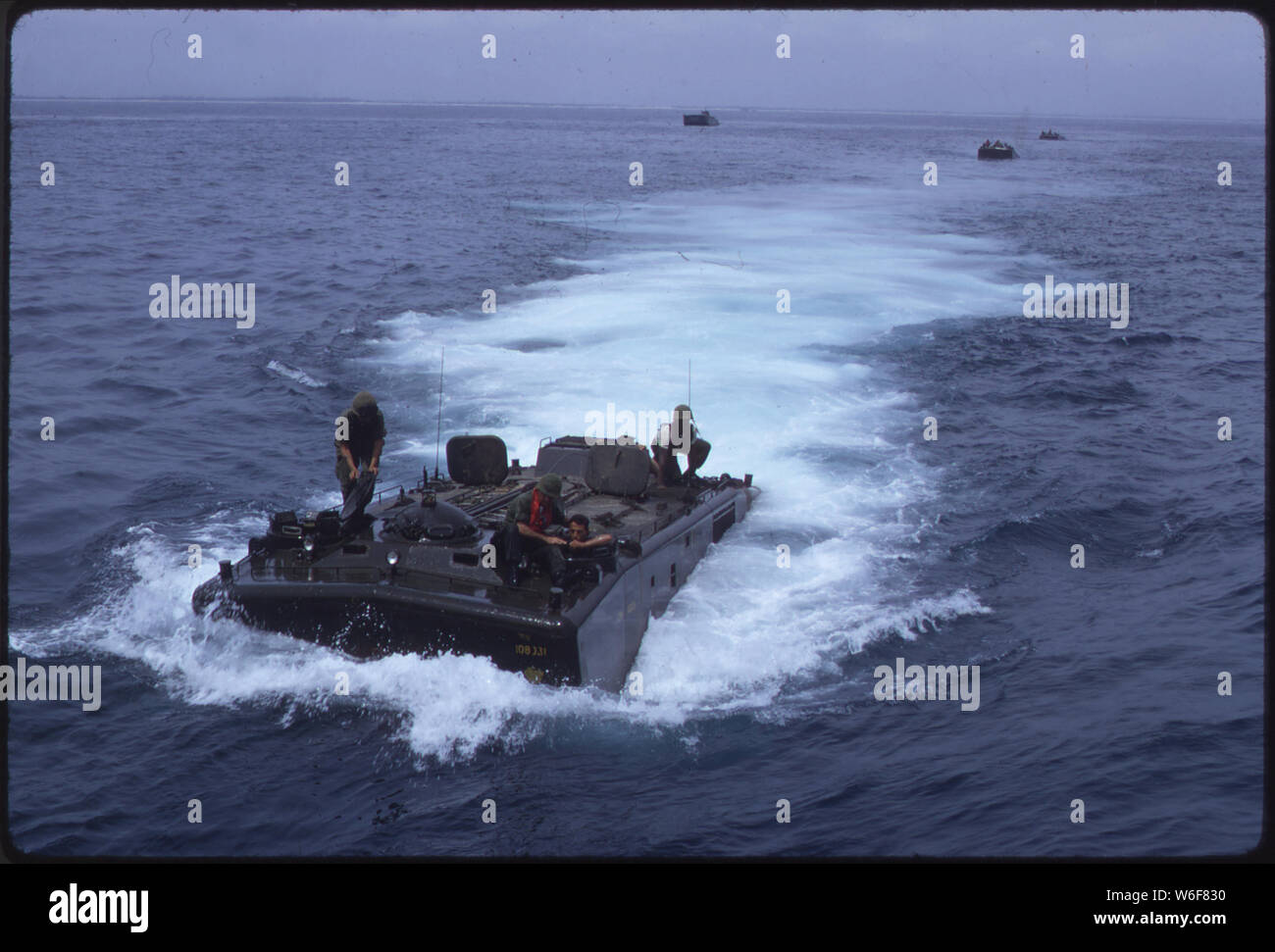 Amtracs coming into the LPD during training exercises involving the 1st ...